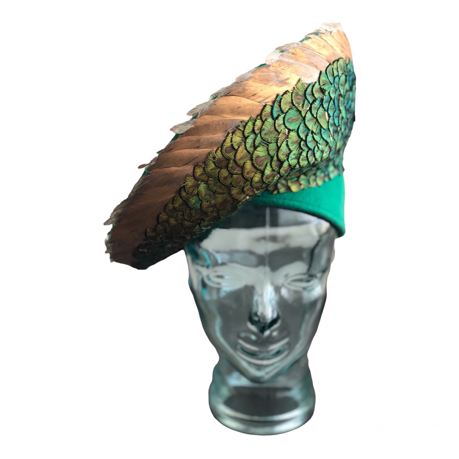 Rare Peacock Feather Jack Mcconnell Red Feather Hat, Vintage Feather ...