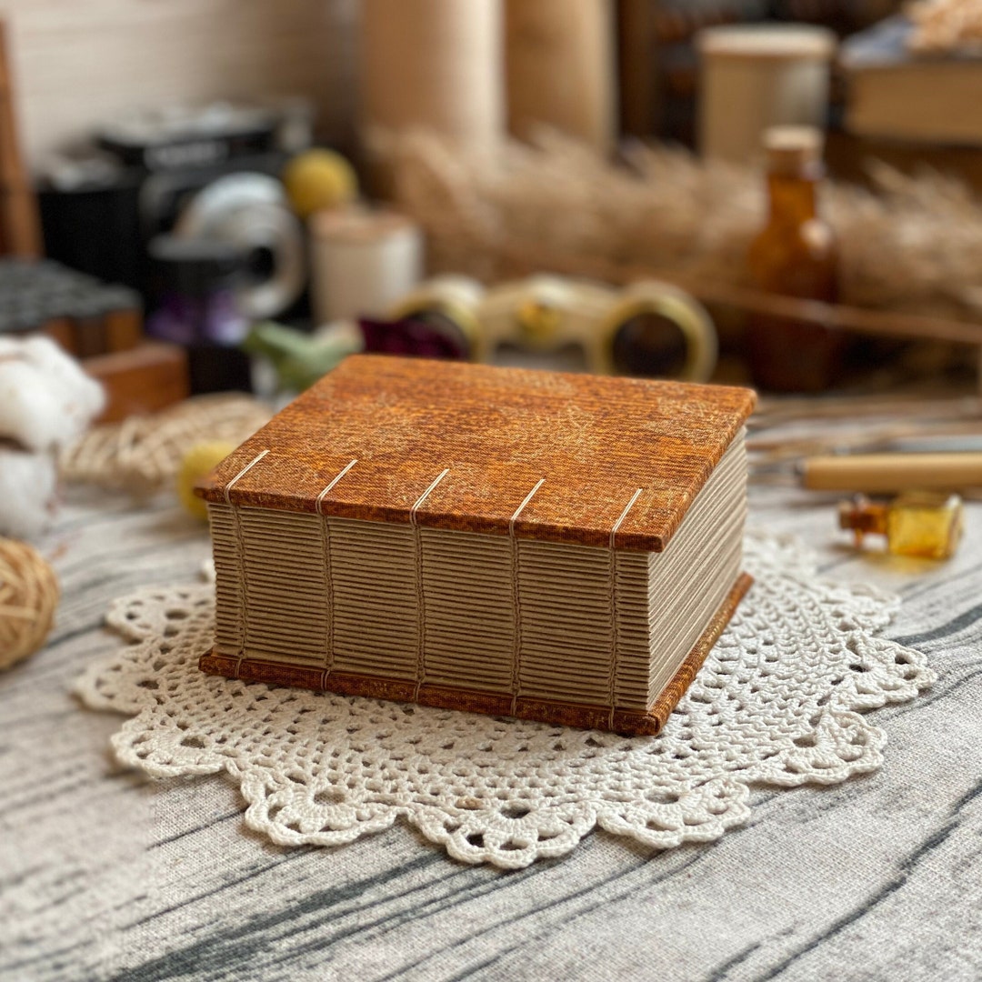 Burnt Orange 500 Pages Chunky Handbound Notebook, Small Thick Handmade ...