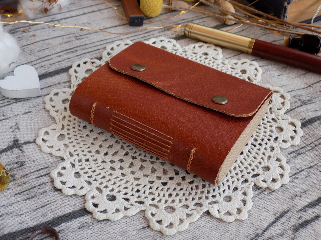 Worn Leather Travel Journal: Handstitched Pocket Notebook - Etsy