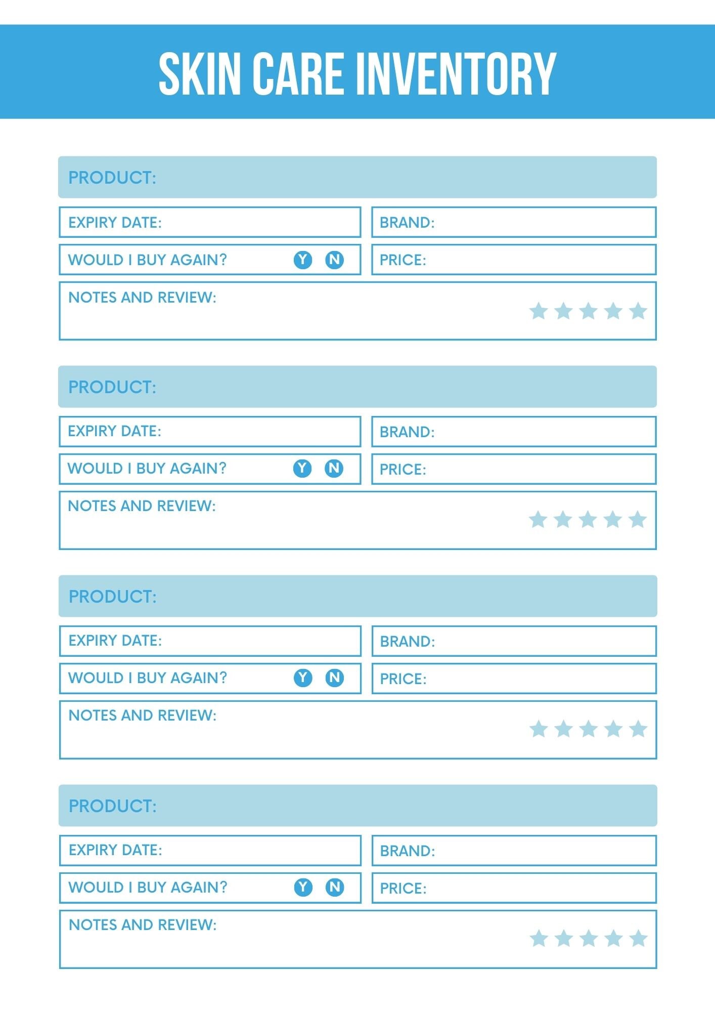 Skincare Tracker & Planner Radiant Skin, Instant PDF. Stay Organized ...