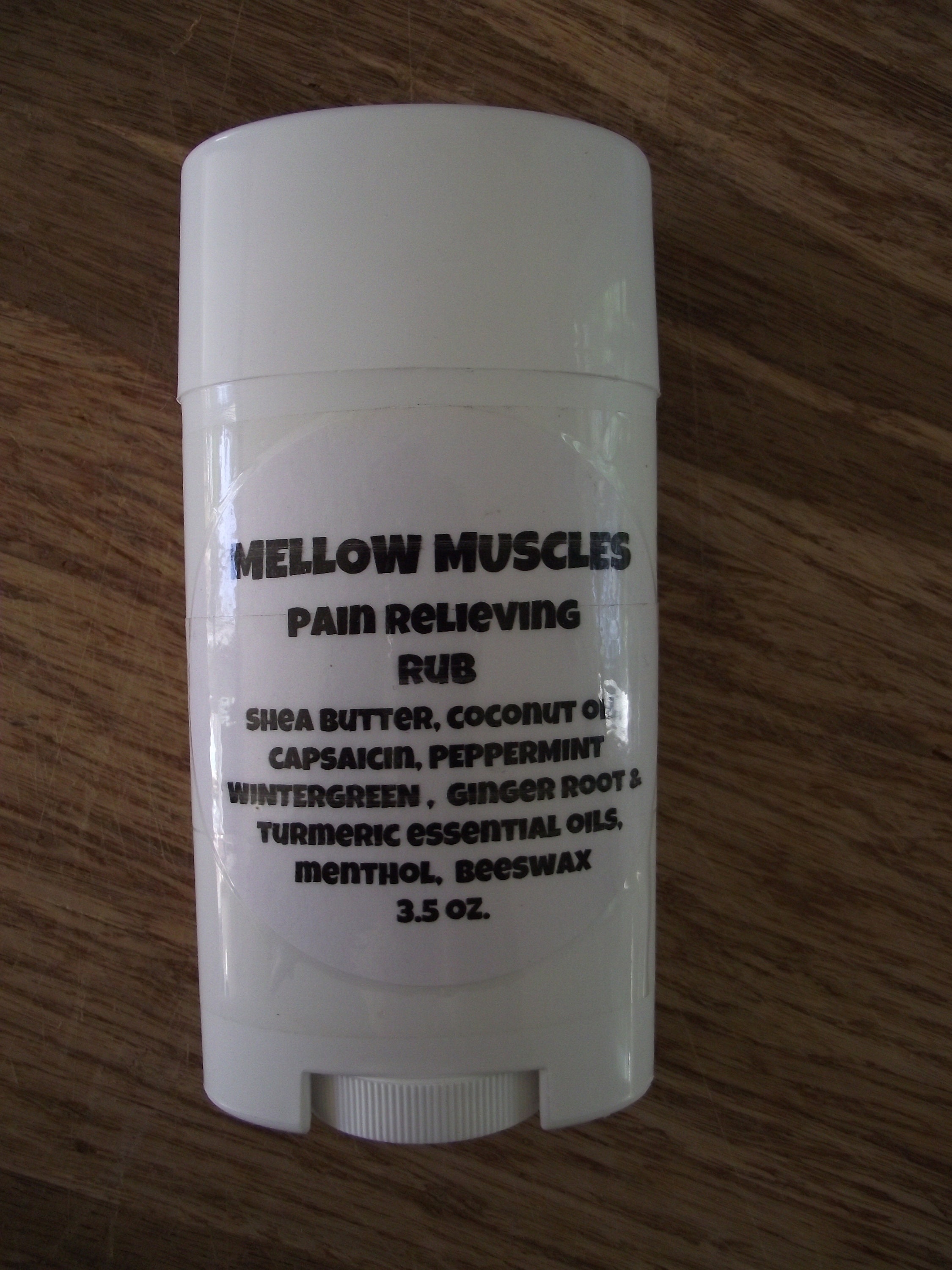Mellow Muscles Pain Relieving Rub Stick 3.5oz All Natural - Etsy