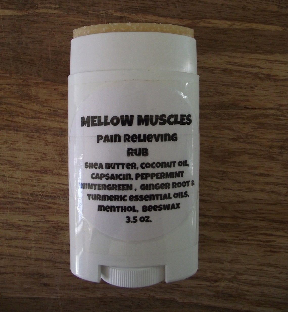 Mellow Muscles Pain Relieving Rub Stick 3.5oz All Natural - Etsy