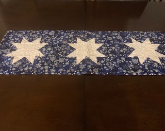 Blue Star Table Runner - Etsy