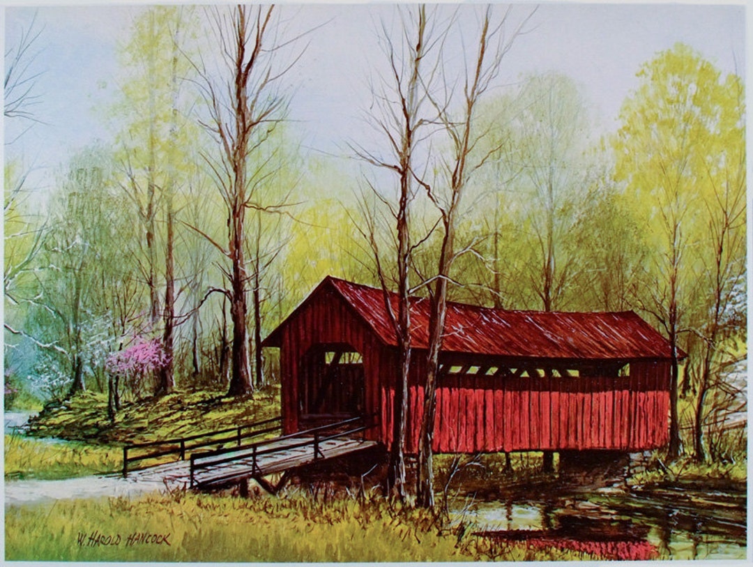 COVERED BRIDGE PRINT Covered Bridges Home Decor Wall Art - Etsy