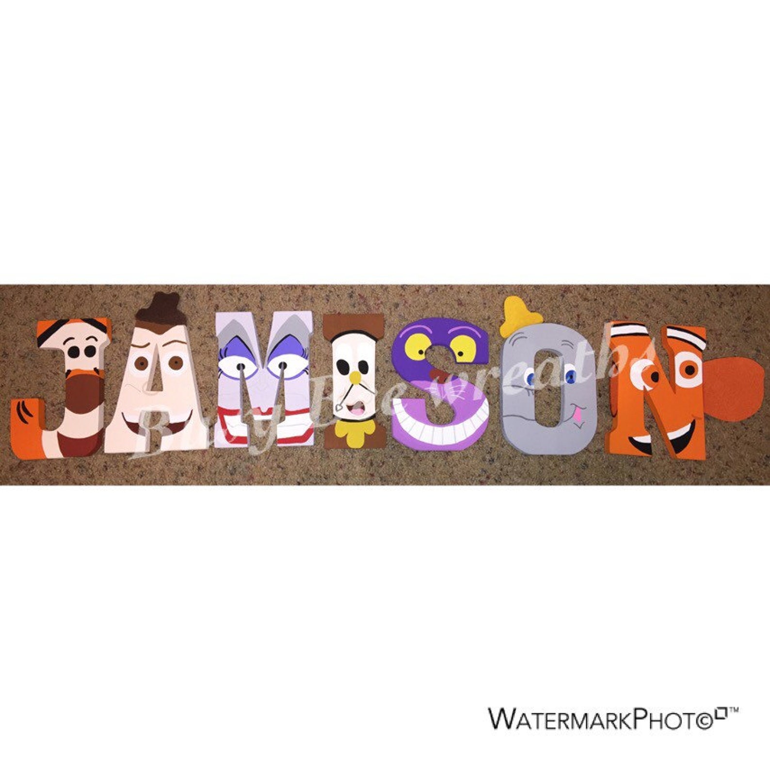 Monsters Inc Hand Painted Wooden Letters/monster Inc - Etsy