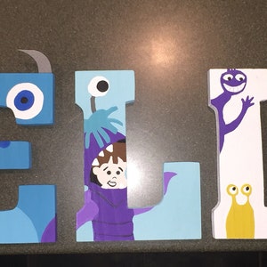 Monsters Inc Hand Painted Wooden Letters/monster Inc University ...
