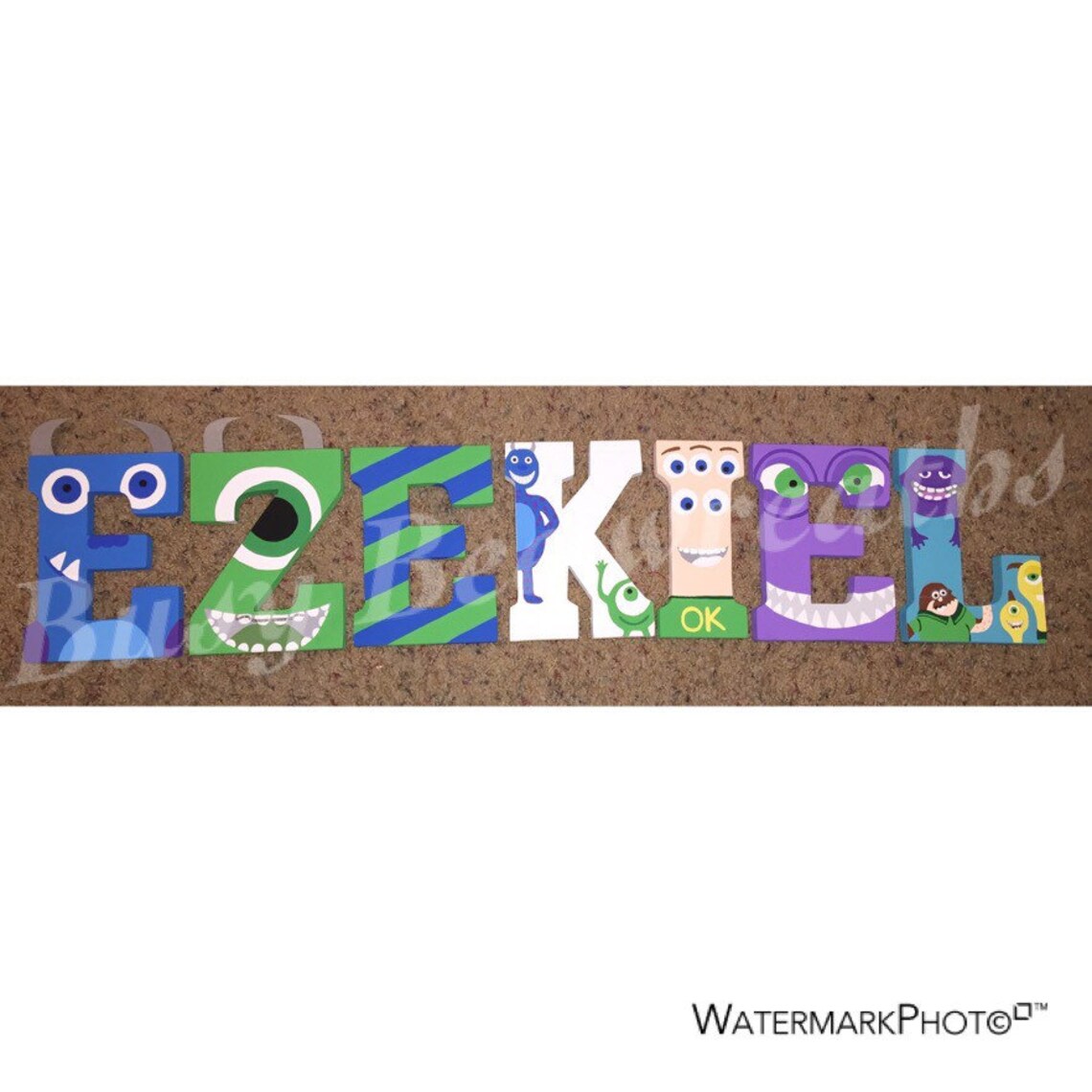 Monsters Inc Hand Painted Wooden Letters/monster Inc - Etsy