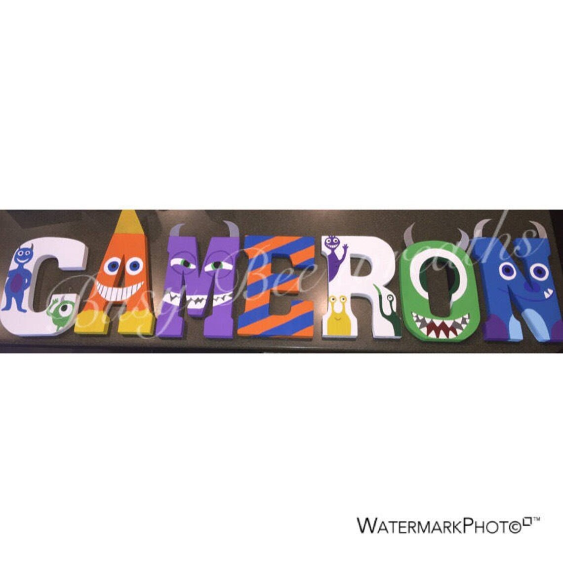Monsters Inc Hand Painted Wooden Letters/monster Inc - Etsy