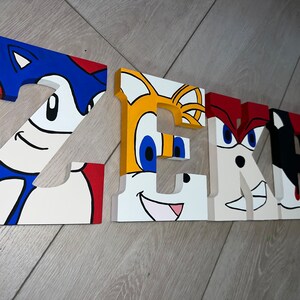 Sonic Wood Hand Painted Letters. Sonic Theme. Bedroom Decor. Sonic the ...