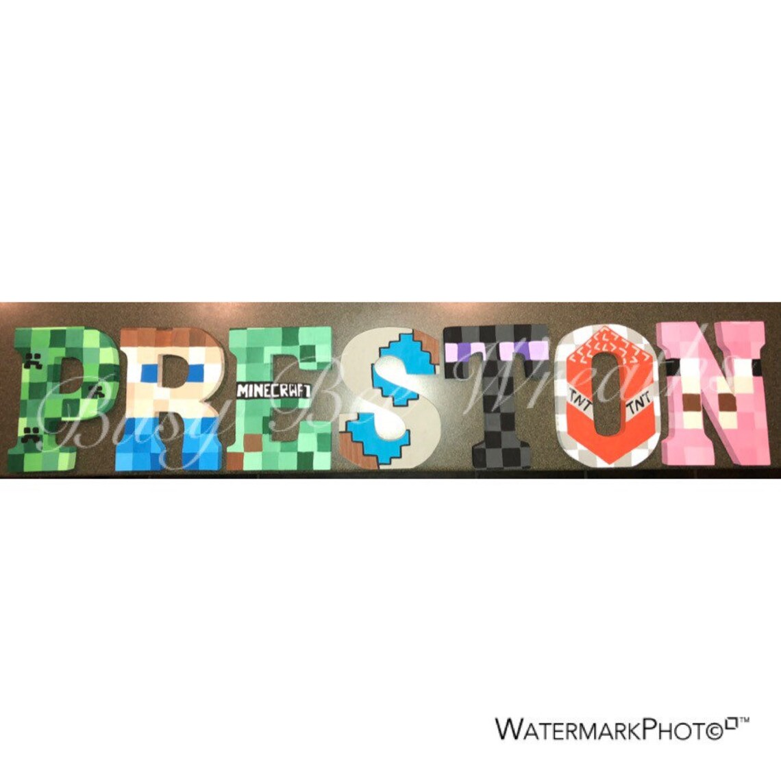 Minecraft Wooden Letters/hand Painted Letters/boys Room - Etsy