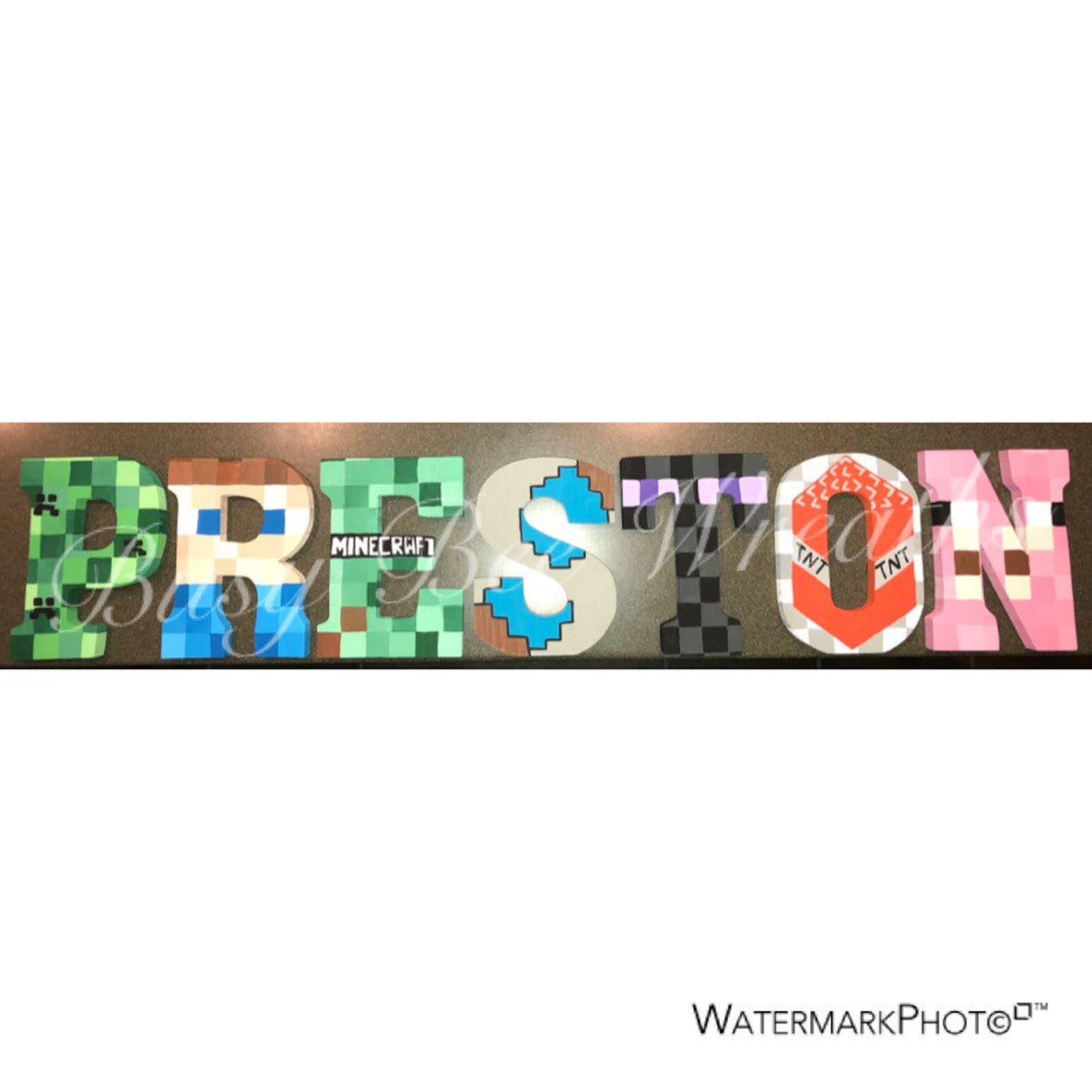 Minecraft Wooden Letters/hand Painted Letters/boys Room - Etsy