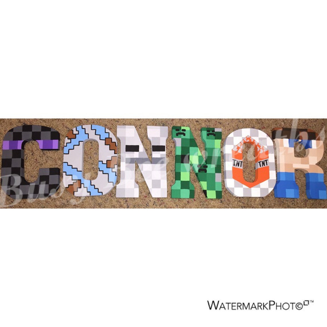 Minecraft Wooden Letters/hand Painted Letters/boys Room - Etsy