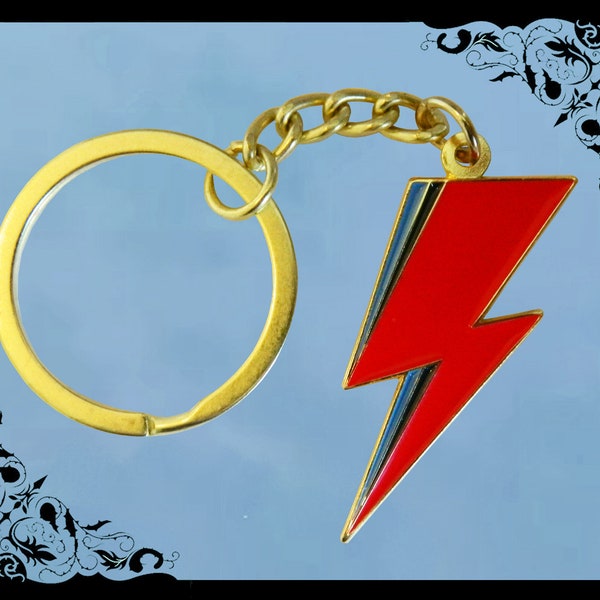 David Bowie Bolt Keychain - Etsy