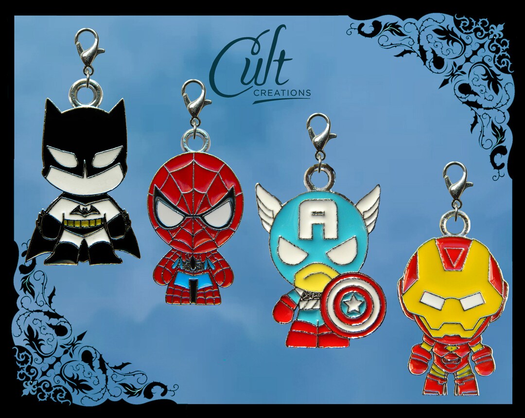 Marvel DC Metal and Enamel Pet Collar Charm Cat Collar Charm Dog Collar ...