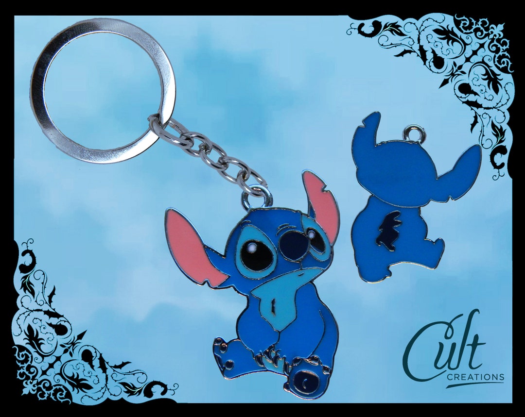 Disney Lilo & Stitch Key Chain/key Ring With Double Sided Stitch Charm ...