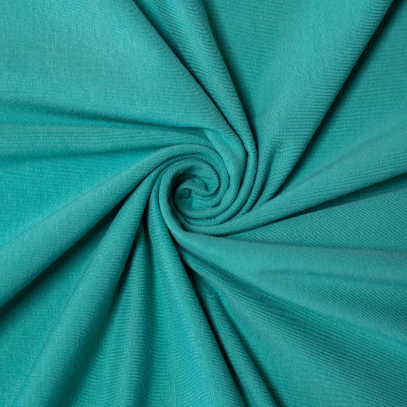 Organic Cotton Solid Jersey Knit Fabric Solid Teal Green - Etsy