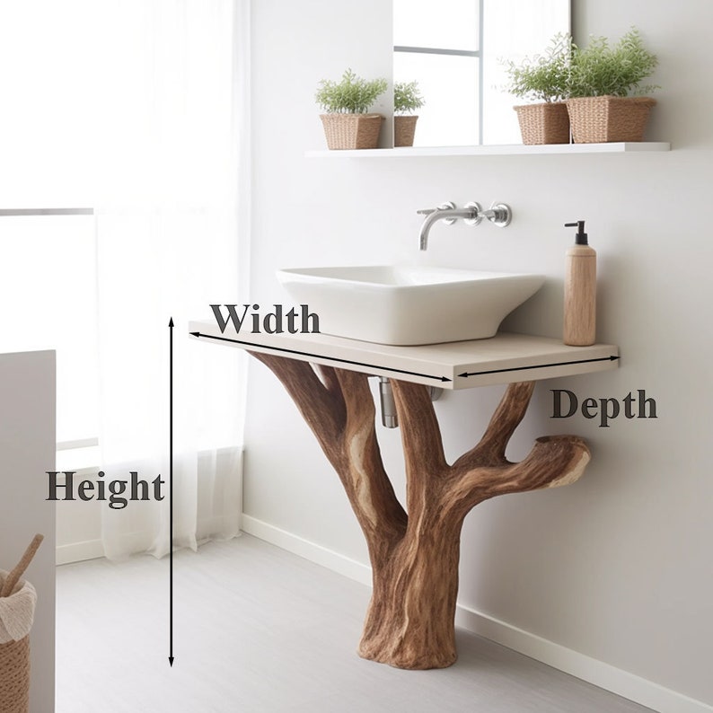 Live Edge Counter Wood Bathroom Vanity Bathroom Vanities Floating ...