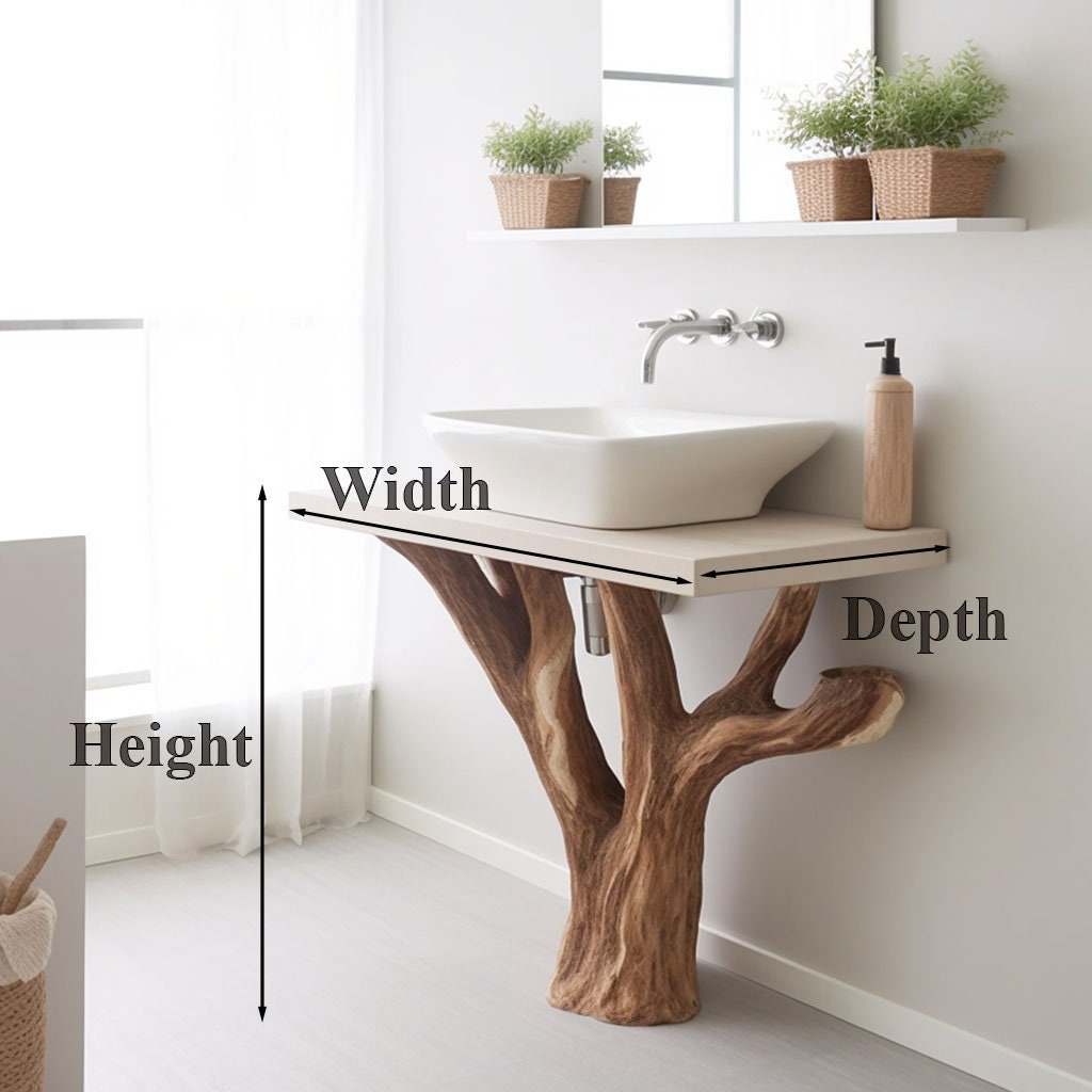 Live Edge Counter Wood Bathroom Vanity Bathroom Vanities Floating ...