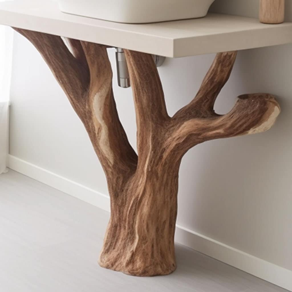 Live Edge Counter Wood Bathroom Vanity Bathroom Vanities Floating ...