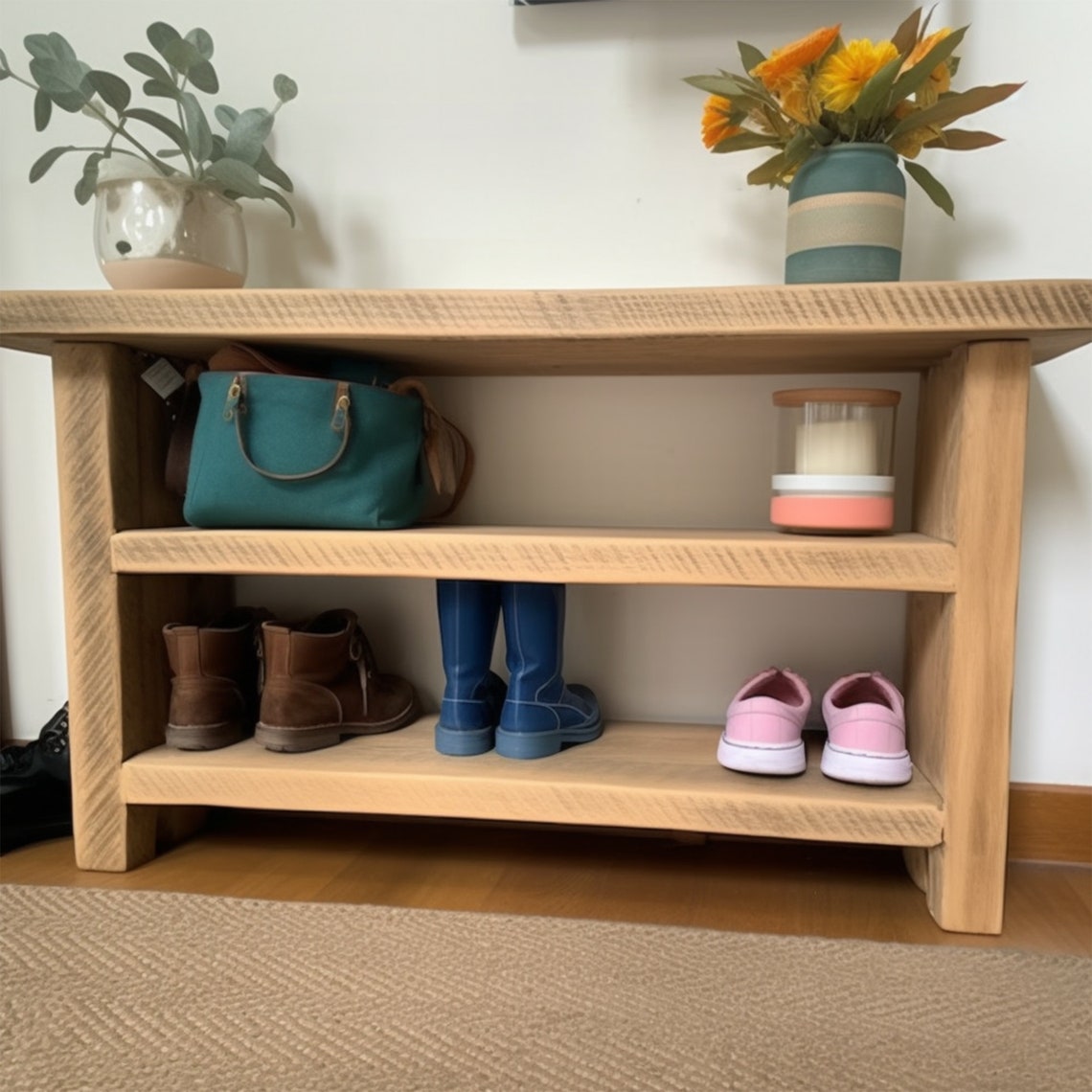 Rustic Shoe Storage Bench Shoe Storage Shoe Bench Shoe Rack Shoe ...