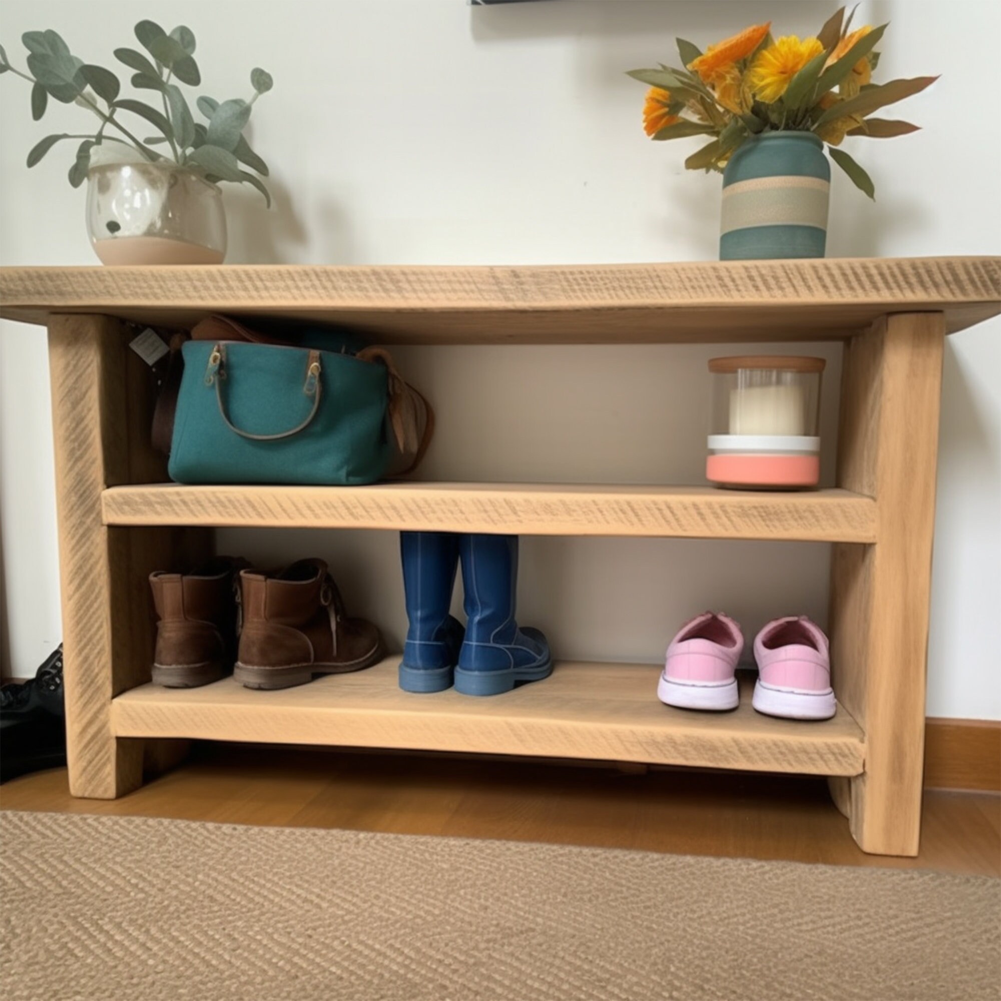 Rustic Shoe Storage Bench Shoe Storage Shoe Bench Shoe Rack Shoe ...