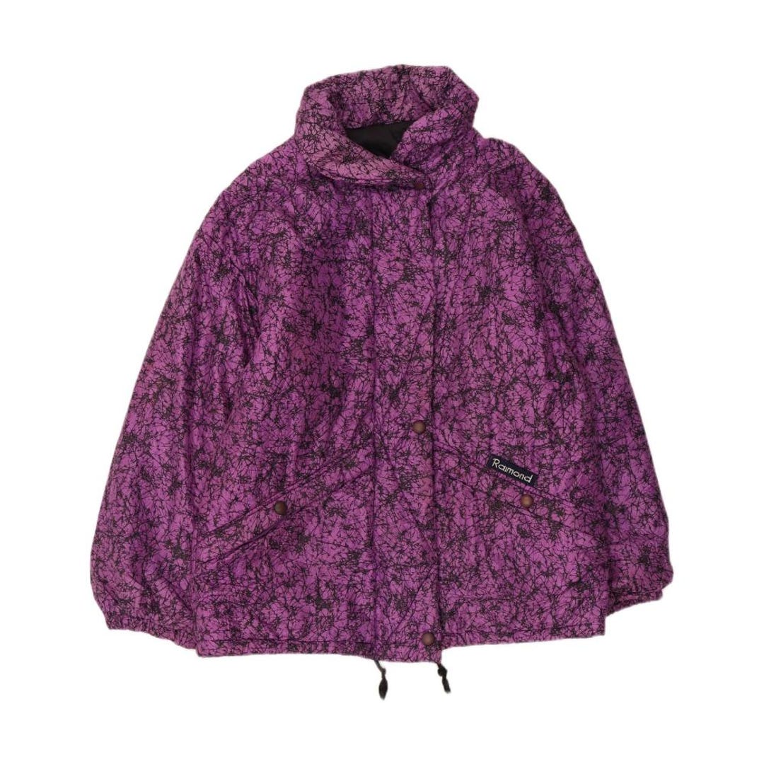 Vintage Womens Abstract Pattern Windbreaker Jacket IT 44 Medium Purple ...