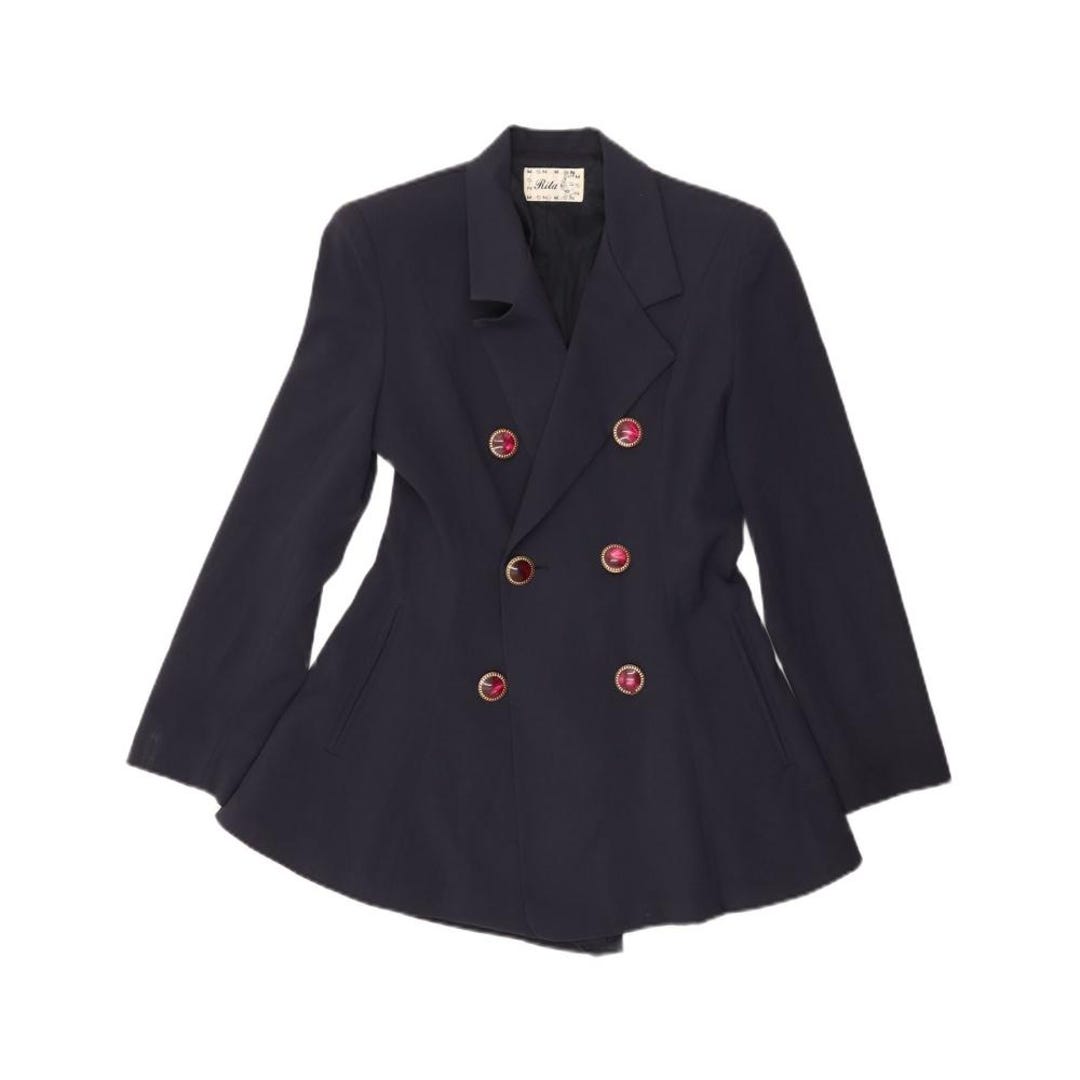 VINTAGE Womens Longline Blazer Jacket UK 10 Small Navy Blue - Etsy