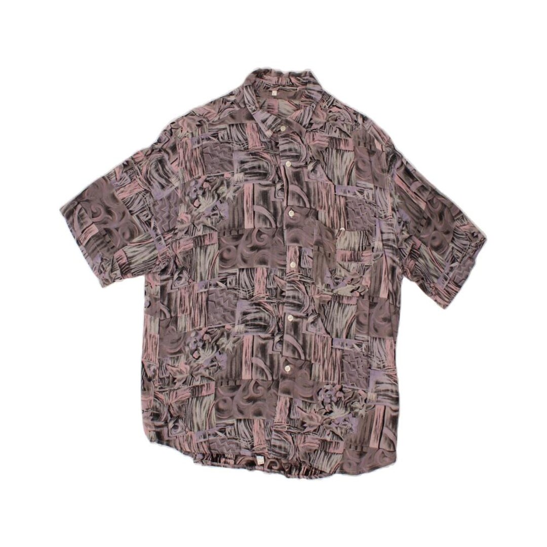 VINTAGE Mens Short Sleeve Shirt Large Purple Geometric Viscose Retro - Etsy
