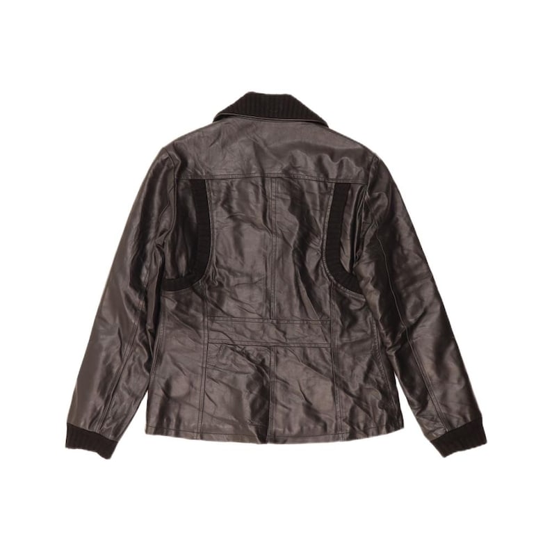 Chaqueta de cuero vintage para mujer, talla 18 XL, color negro - Etsy ...