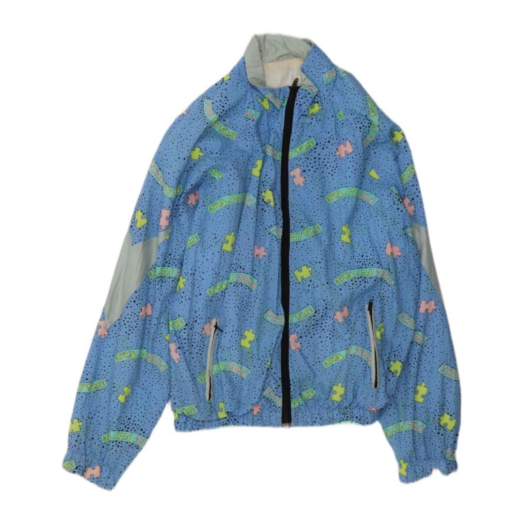 Vintage Womens Oversized Tracksuit Top Jacket UK 22 3XL Blue Geometric ...