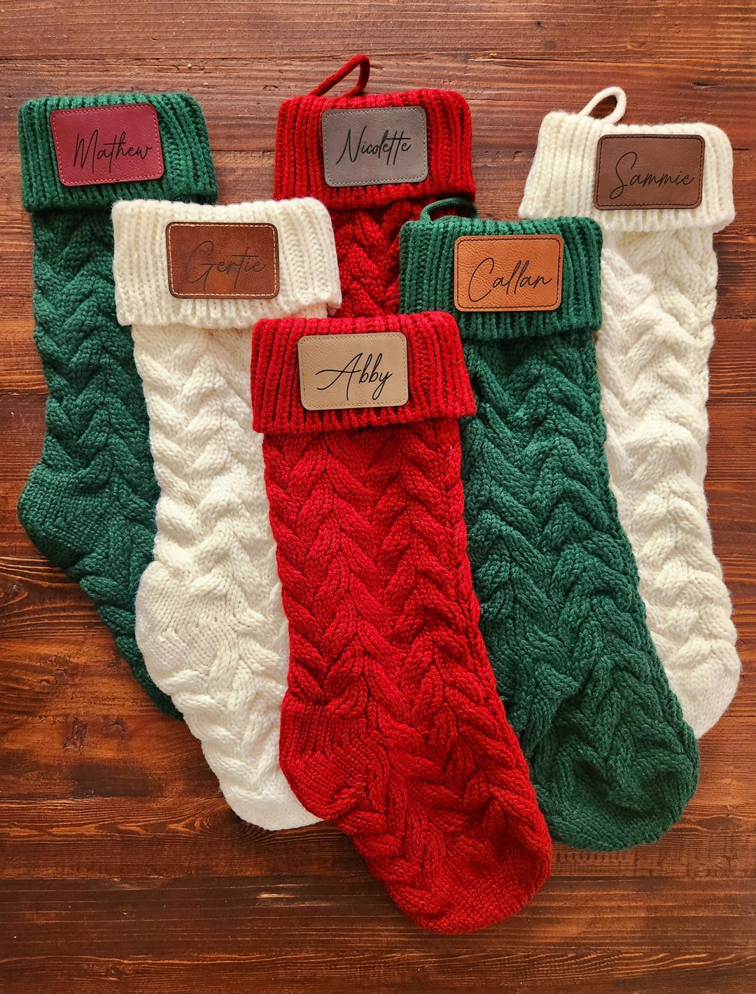 Personalized Leatherette Christmas Stocking Patch | Laser Engraved ...