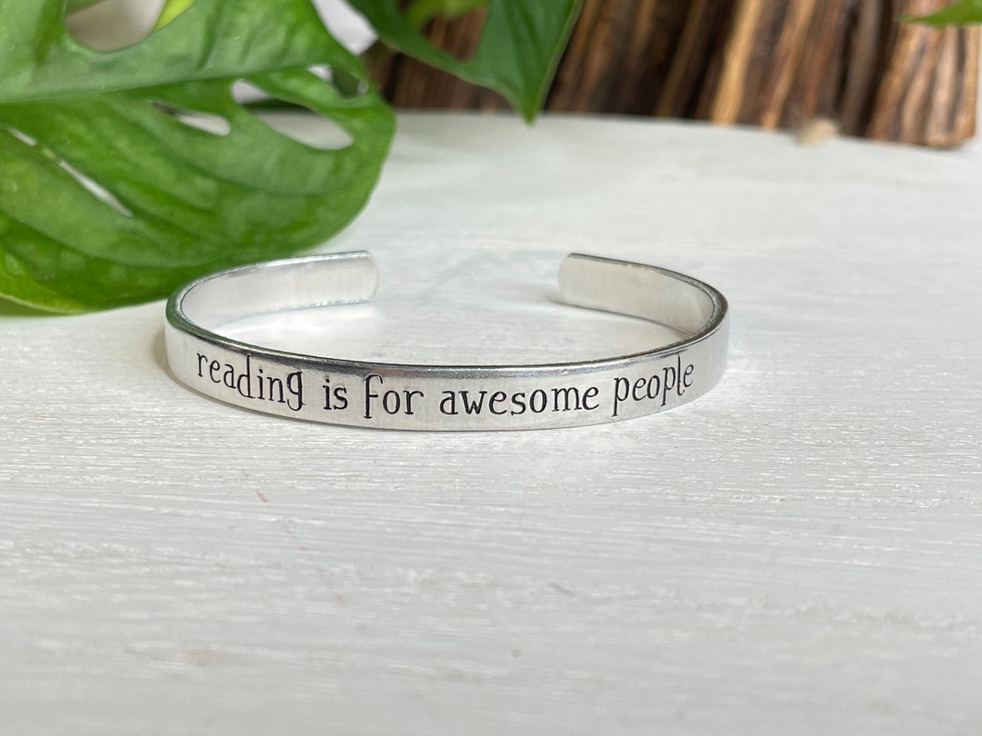 Reading is for Awesome People | Book Club Gift | Bookworm Bracelet ...