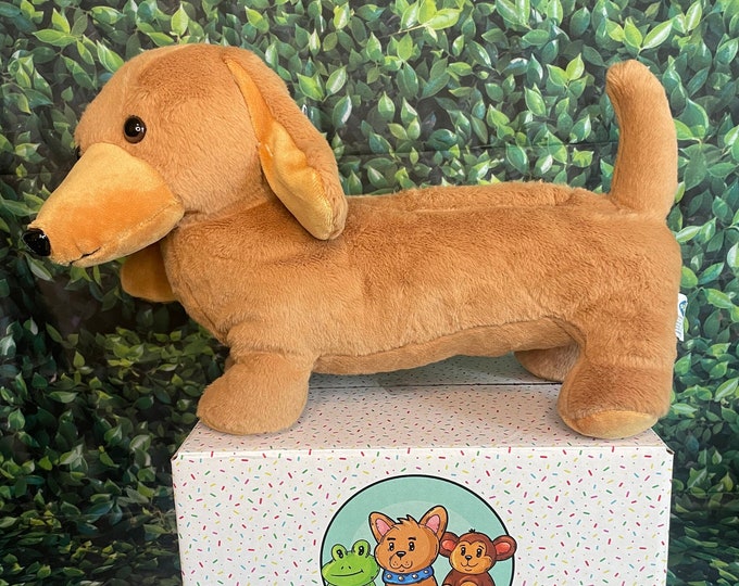 WEIGHTED Stuffed Dachshund Weighted Stuffed Animal Weighted Plush 14 16 ...
