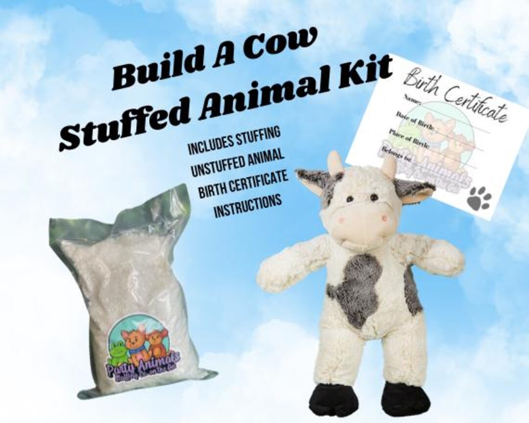 DIY Stuffed Cow Kit - Stuffed Animal Kit - 14" -16" Stuffed Animal ...