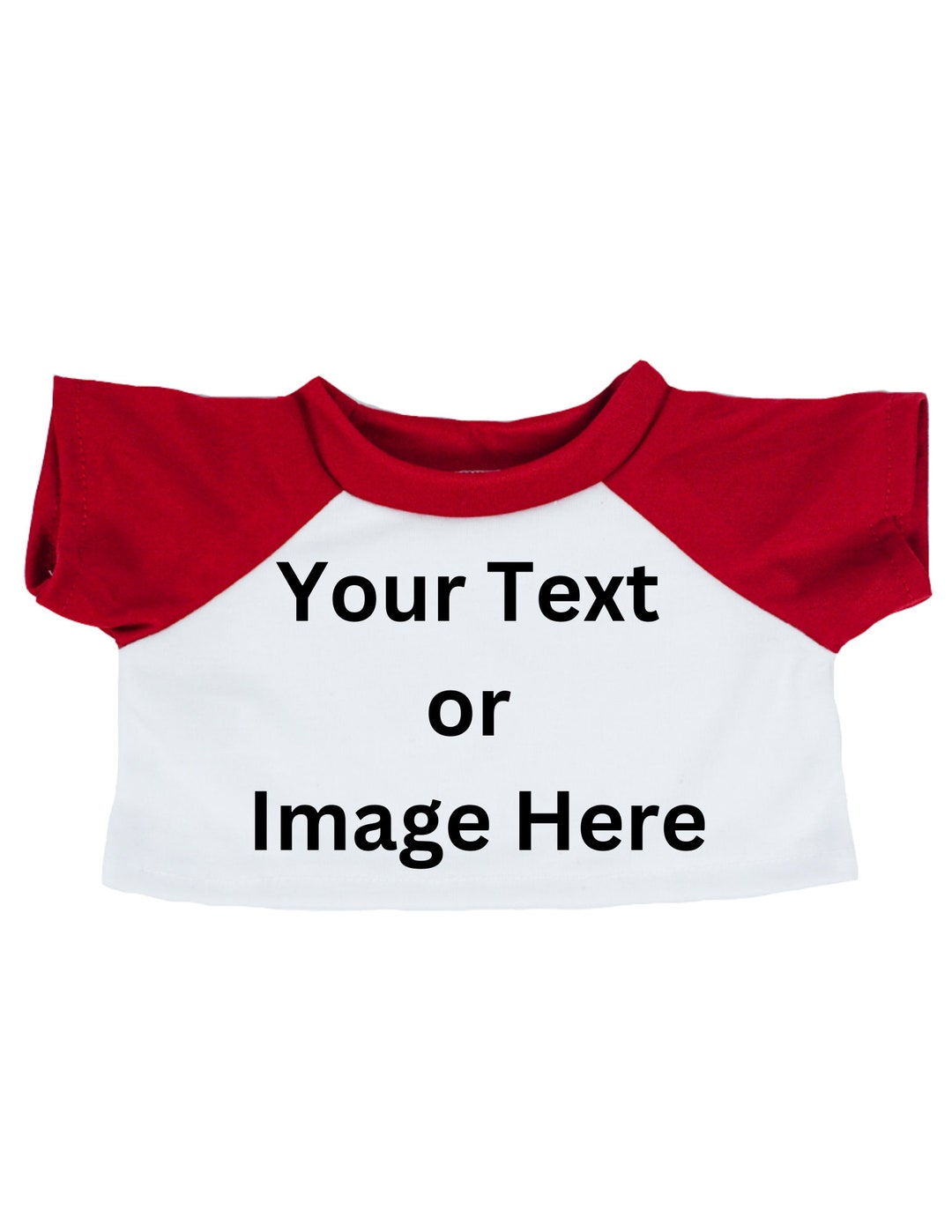 Custom Bear T-SHIRT With Red Sleeves - Fits 16 Inch Stuffed Animals ...