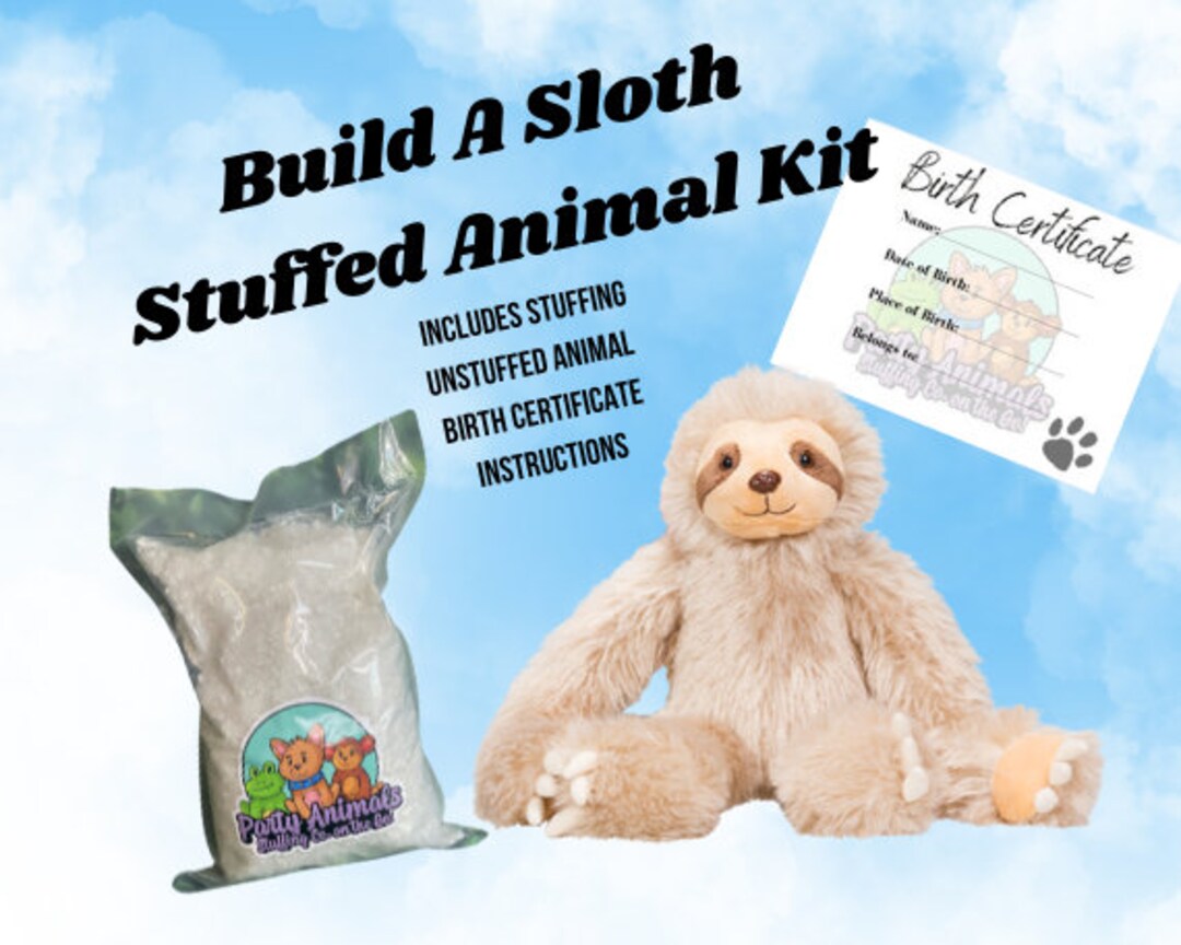 DIY Stuffed Sloth Kit - Stuffed Animal Kit - Stuffed Plush - 14" - 16 ...