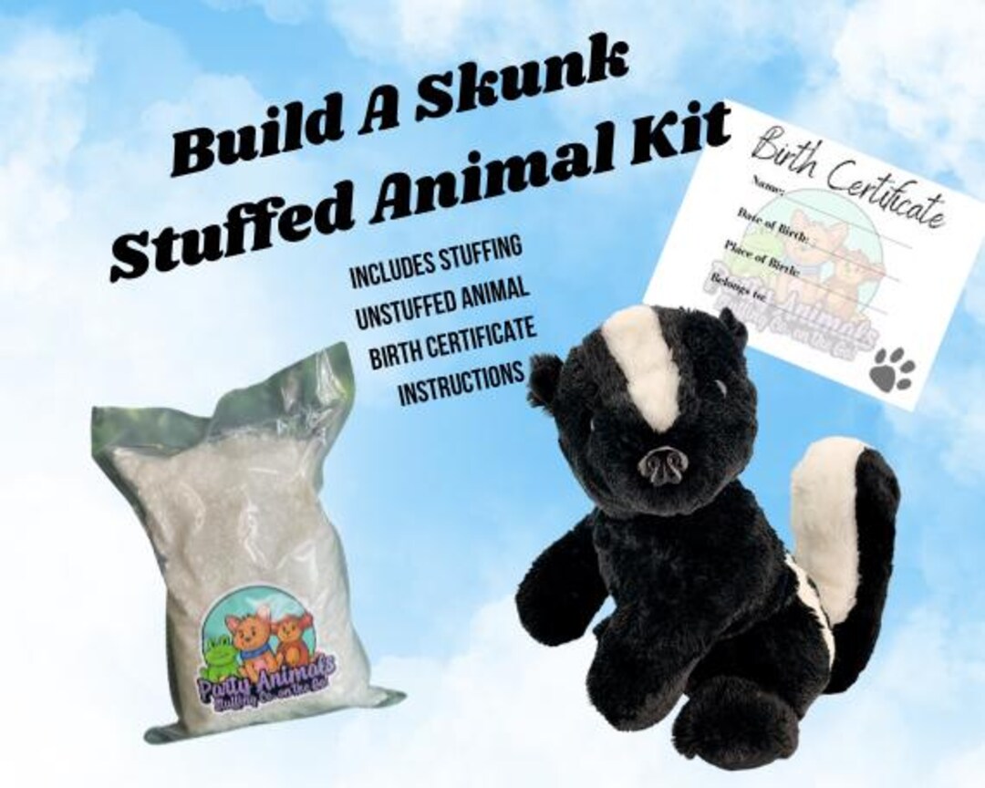 DIY Stuffed Skunk Kit: 14-16" Plush Animal, Birthday Gift - Etsy