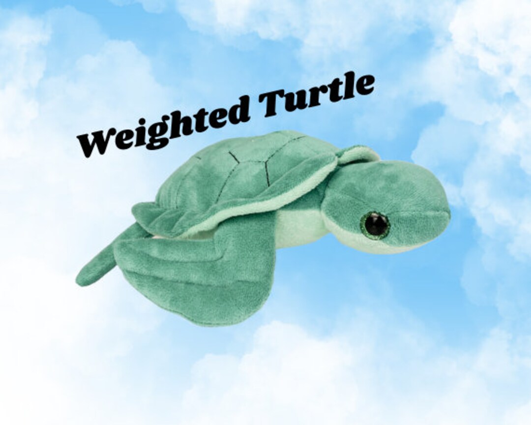 WEIGHTED Stuffed Sea Turtle - Weighted Stuffed Animal - Weighted Plush ...