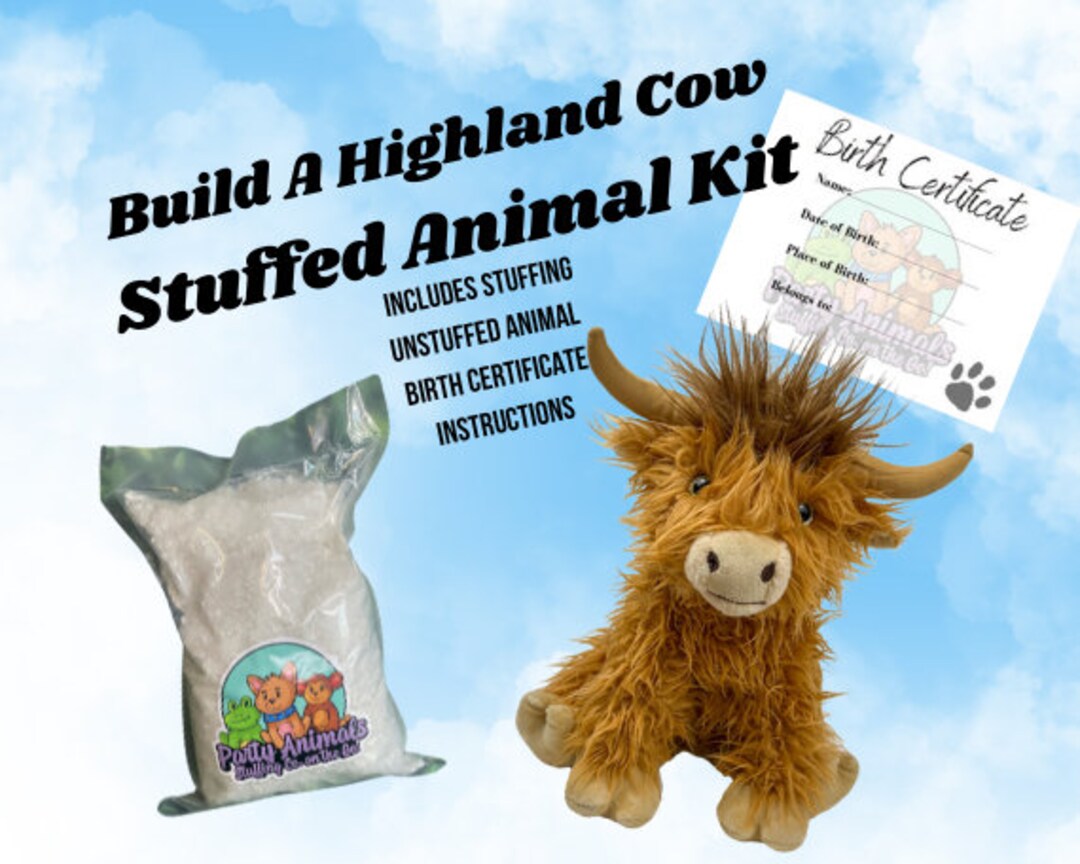 DIY Stuffed Highland Cow Kit - Stuffed Animal Kit - 14" - 16" Stuffed ...