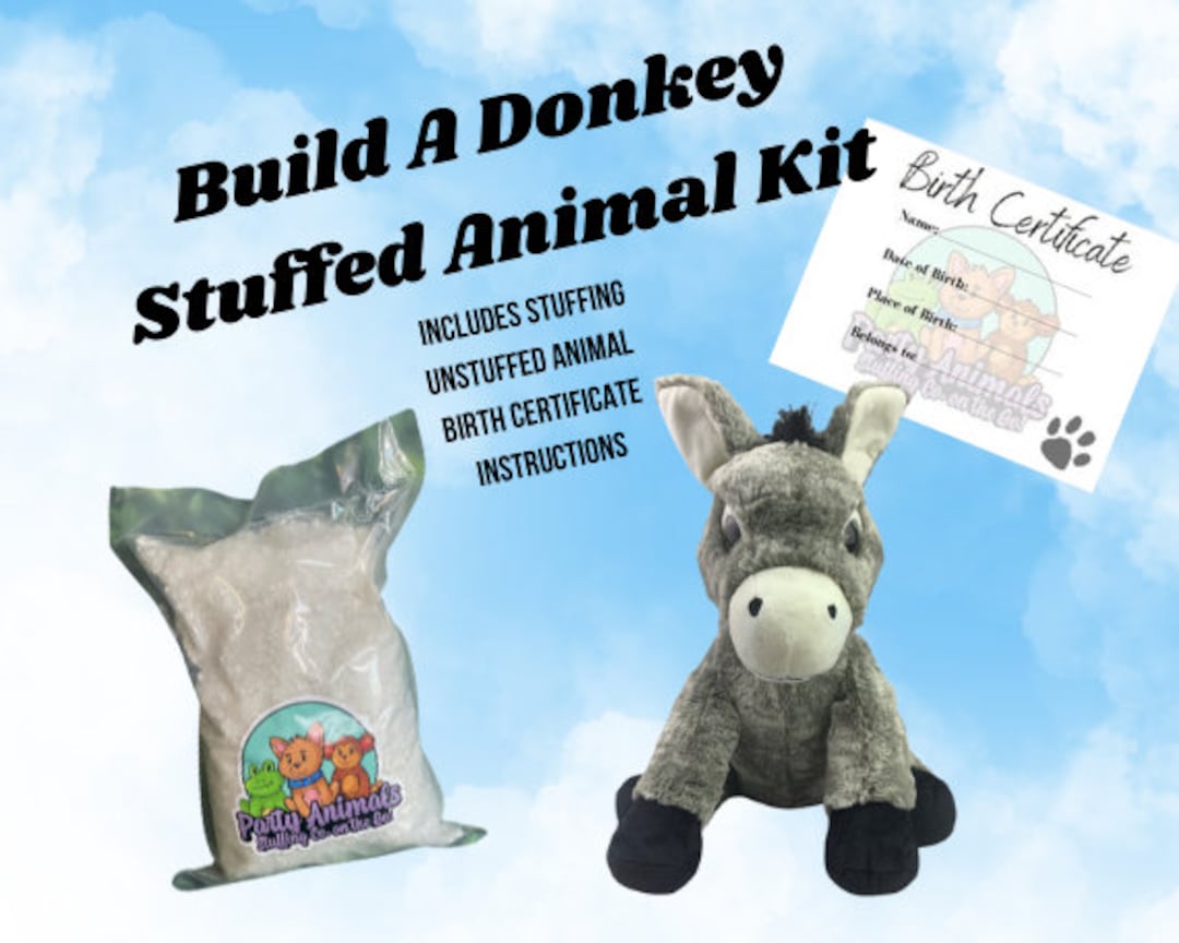 DIY Stuffed Donkey Kit: 14-16" Plush Animal, Birthday Gift - Etsy