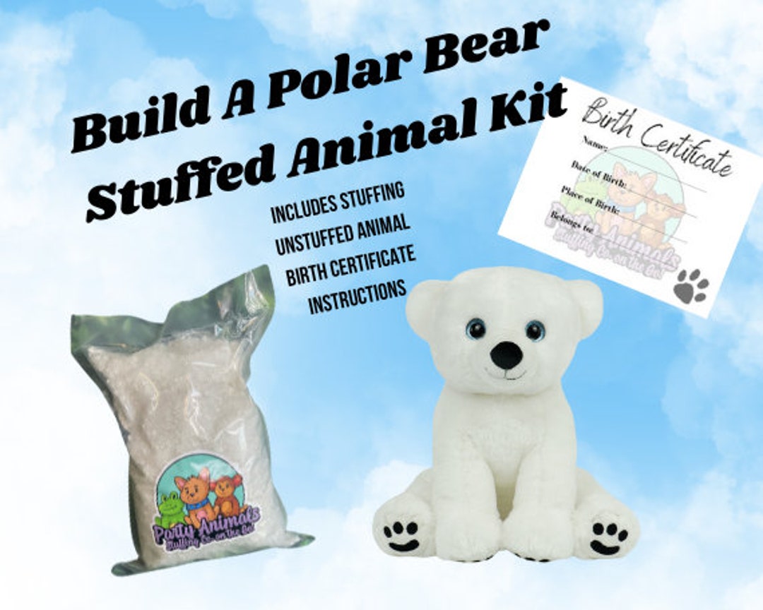 DIY Stuffed Polar Bear Kit - Stuffed Animal Kit - Polar Bear - 14" - 16 ...