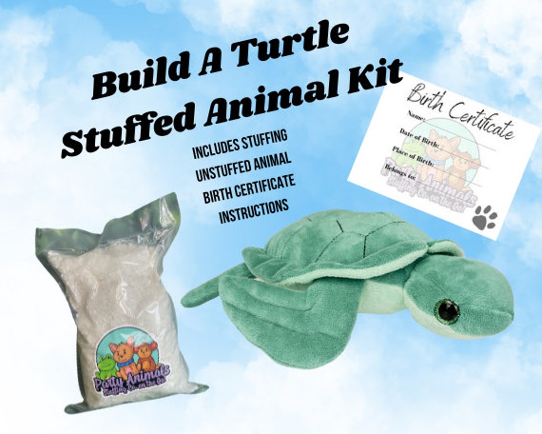 DIY Stuffed Turtle Kit: 14-16" Plush Animal, Birth Certificate - Etsy