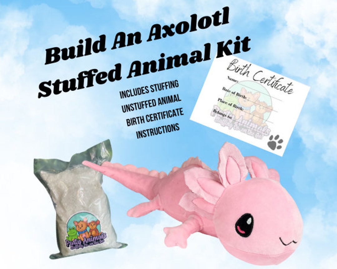 DIY Stuffed Axolotl Kit - Stuffed Animal Kit - 16" Stuffed Animal ...