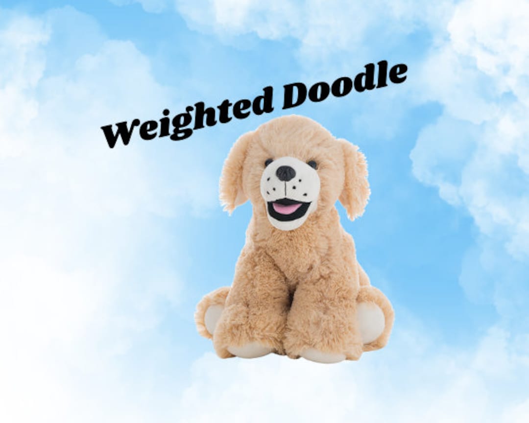 WEIGHTED Stuffed Labradoodle Dog - Weighted Stuffed Animal - Weighted ...