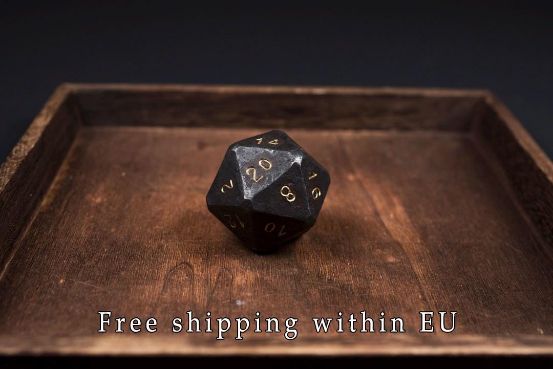 CHONK Forged Steel D20 - Large 50mm D&D Dice for Collectors - 1lbs/450g ...