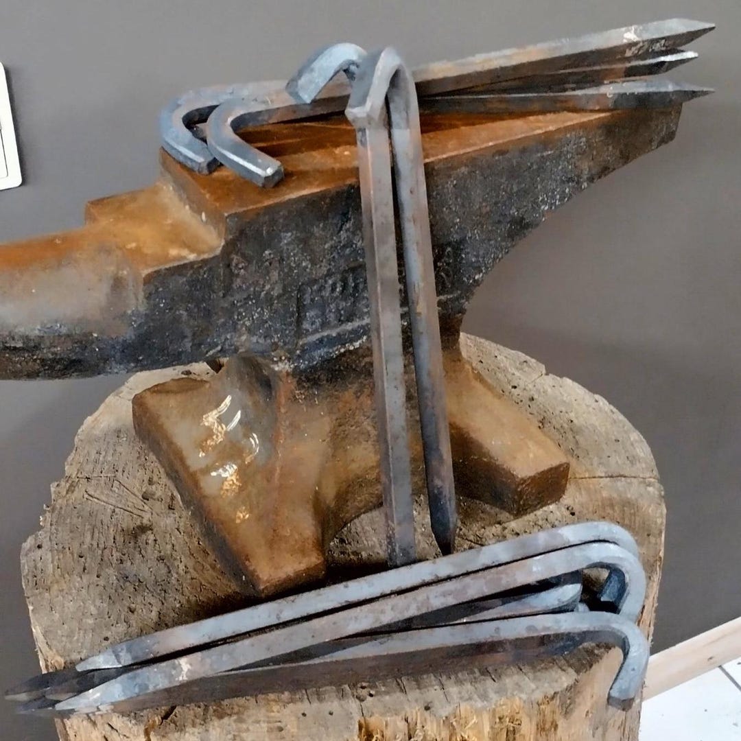 Forged Tent Pegs - 6 Pack - 12mm Square Steel Tent Pegs - Etsy