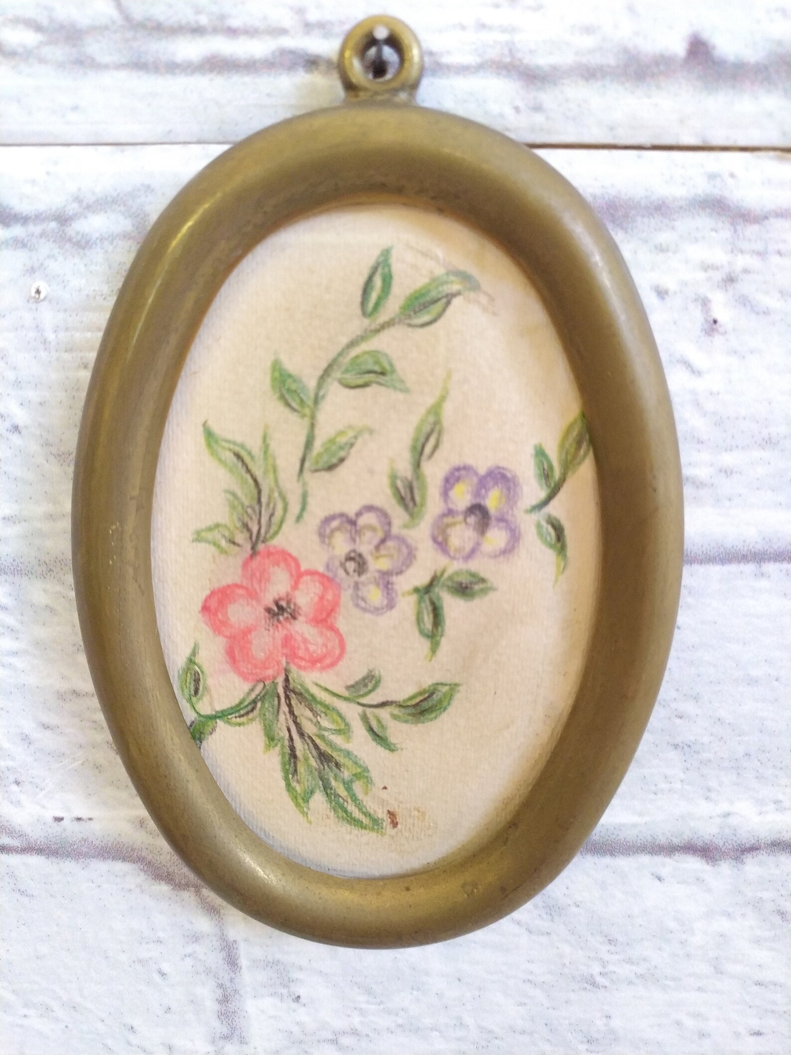 Vintage Brass Oval Frame, Vintage Wall Art, Home Decor - Etsy