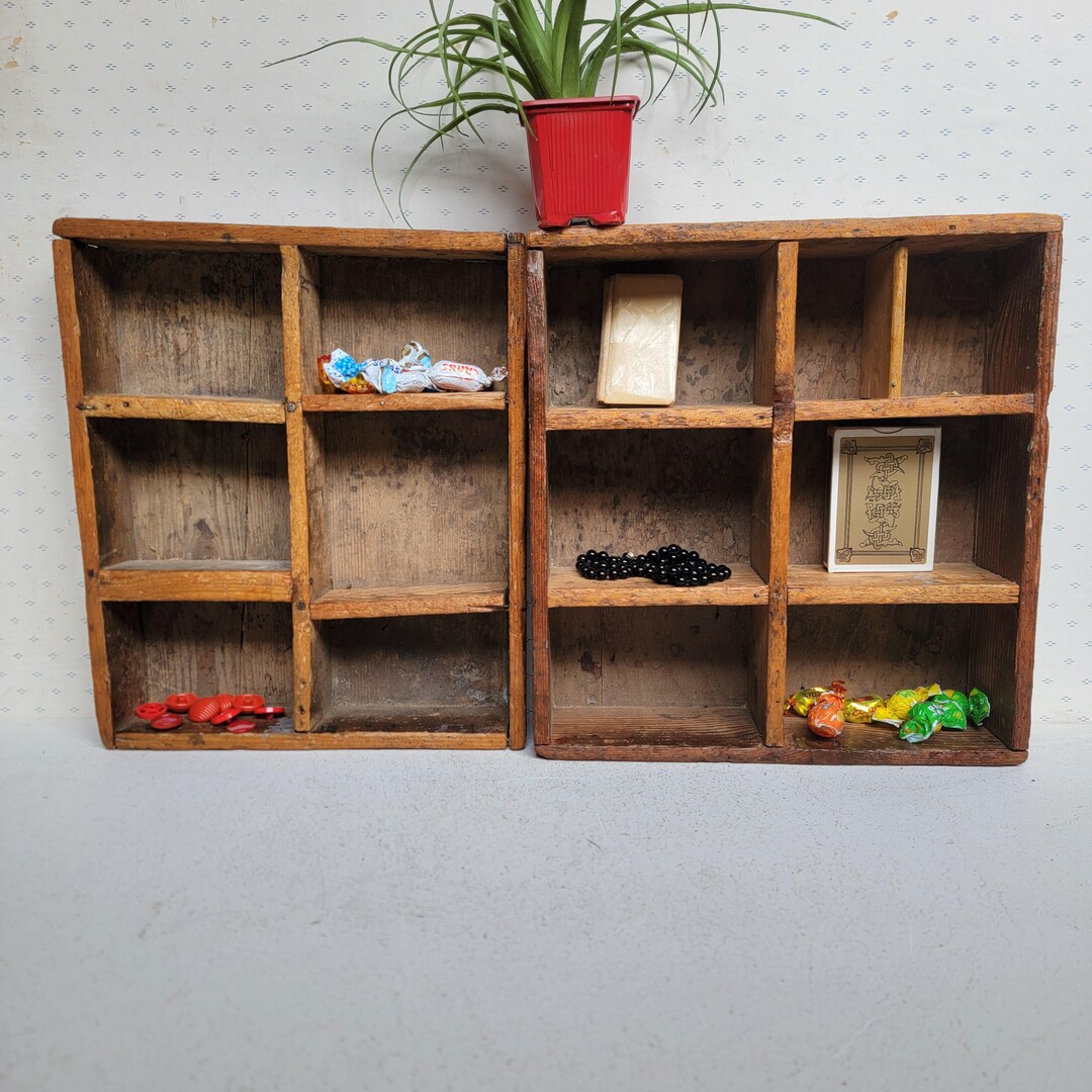 Rustic Divided Boxes, Storage Box, Antique Wooden Caddy - Etsy