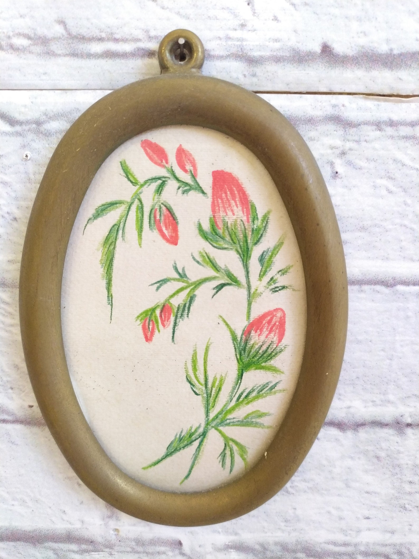 Vintage Brass Oval Frame, Vintage Wall Art, Home Decor - Etsy