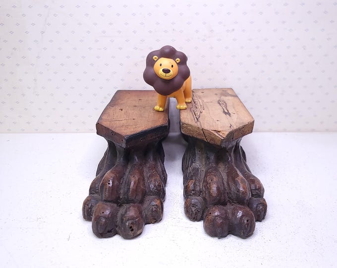 Antique Wooden Feet, Feet Lion's Paw, Primitive Folk Art - Etsy